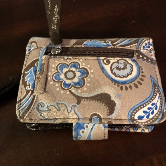 thirty-one | Bags | Thirty One Small Wallet With Handle Tan And Blue ...